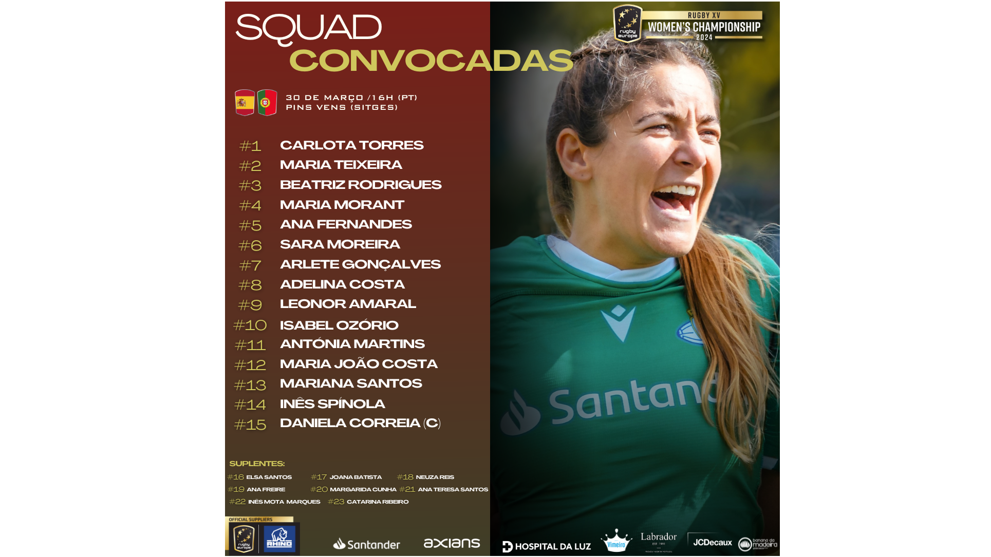PORTUGAL RUGBY - Convocadas: Espanha x Portugal